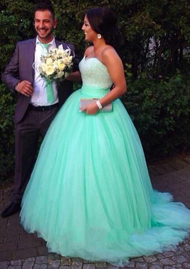 Turquoise Trendy Plus Size Prom Dresses - stacees.com