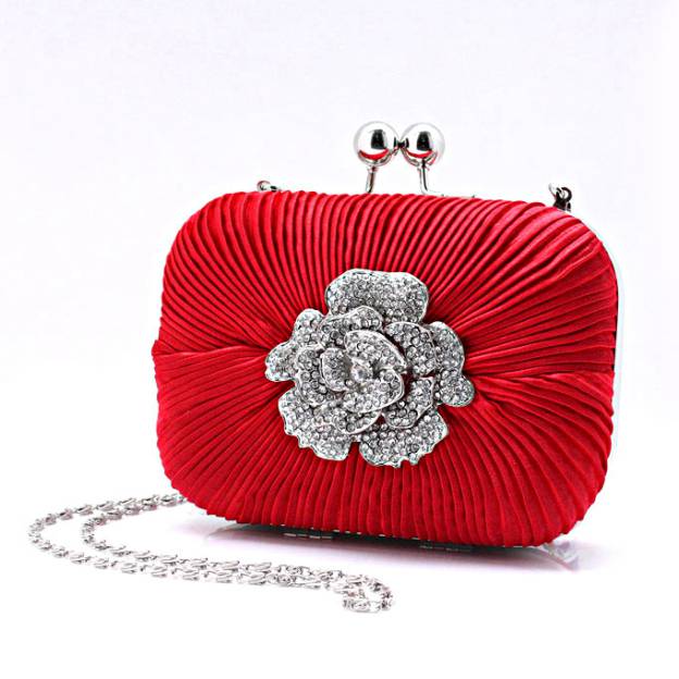 Silk Chain Clutches With Crystal Rhinestone - Handbags S160291 - at ...